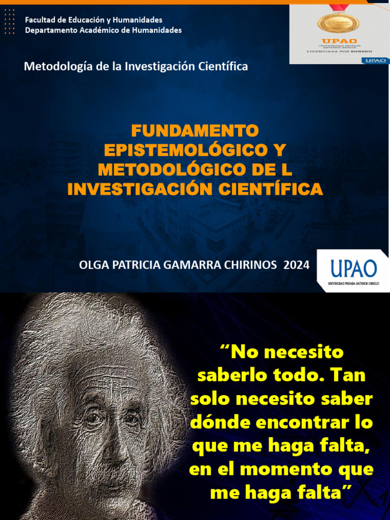 Fundamento Epistemológico Y Metodológico de L Investigación Científica | PDF | Conocimiento ...