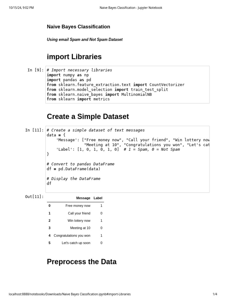 Naive Bayes Email Spam Classification | PDF | Accuracy And Precision | Applied Mathematics