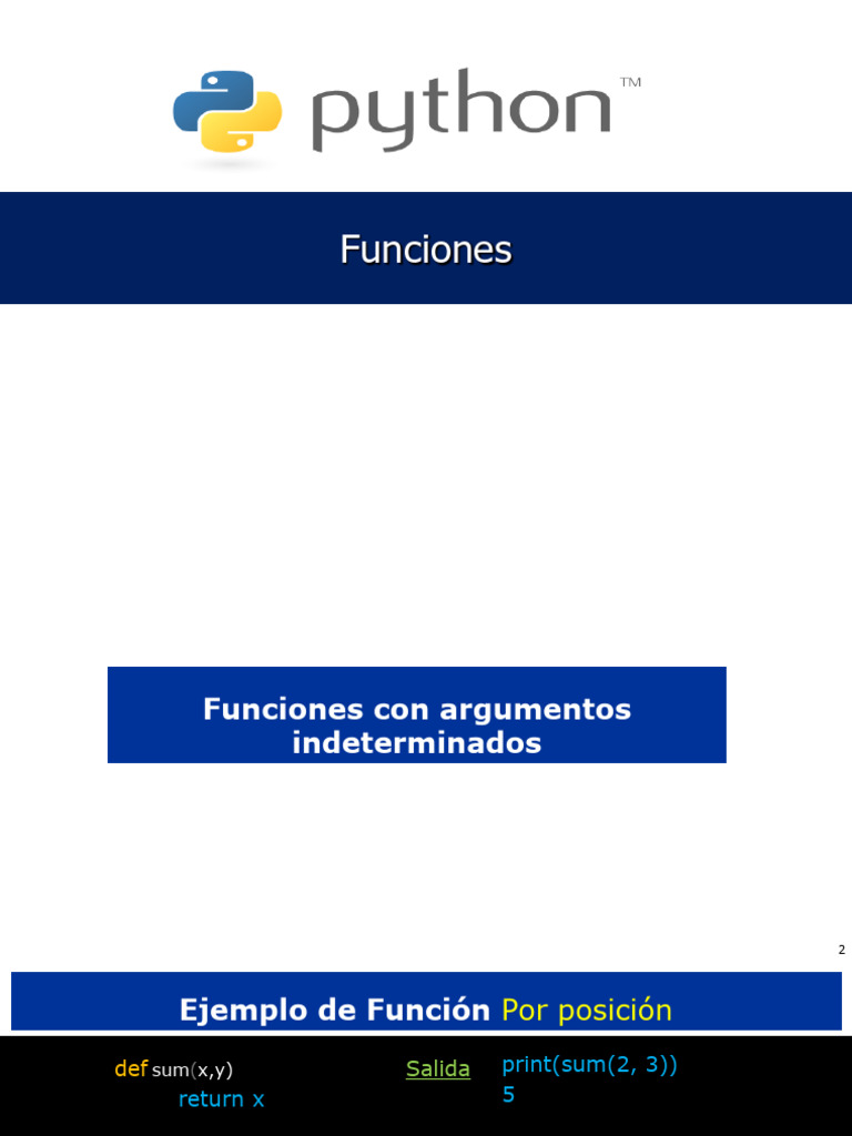Funciones en Python: Argumentos Indeterminados | PDF | Python (lenguaje ...