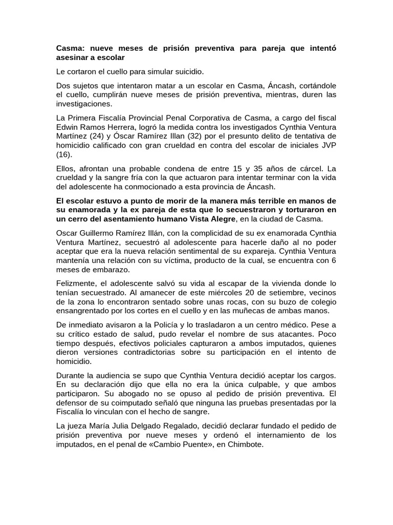 Casma | PDF | Homicidio | Crímenes