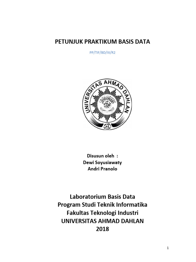 Modul Praktikum Basis Data 2018 - REV - New | PDF