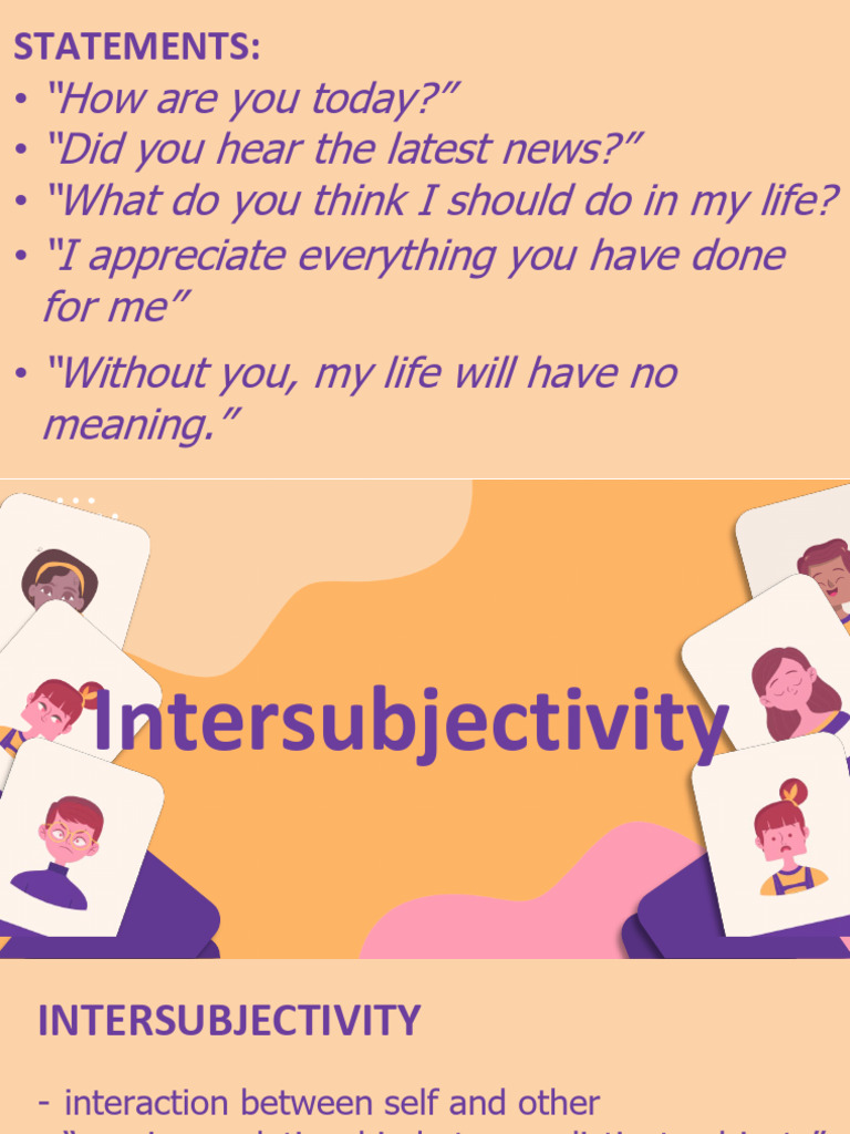 Lesson 13 Intersubjectivity Part 1 | PDF | Disability | Social Exclusion