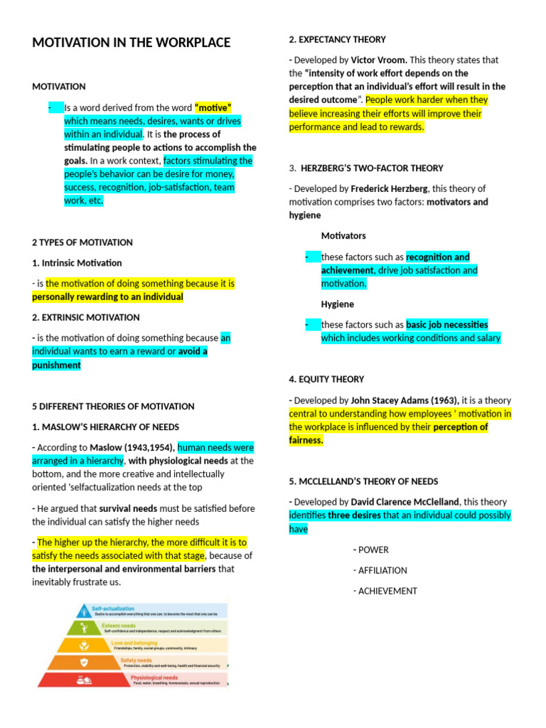 Workplace Motivation Strategies Explained | PDF | Motivational | Motivation