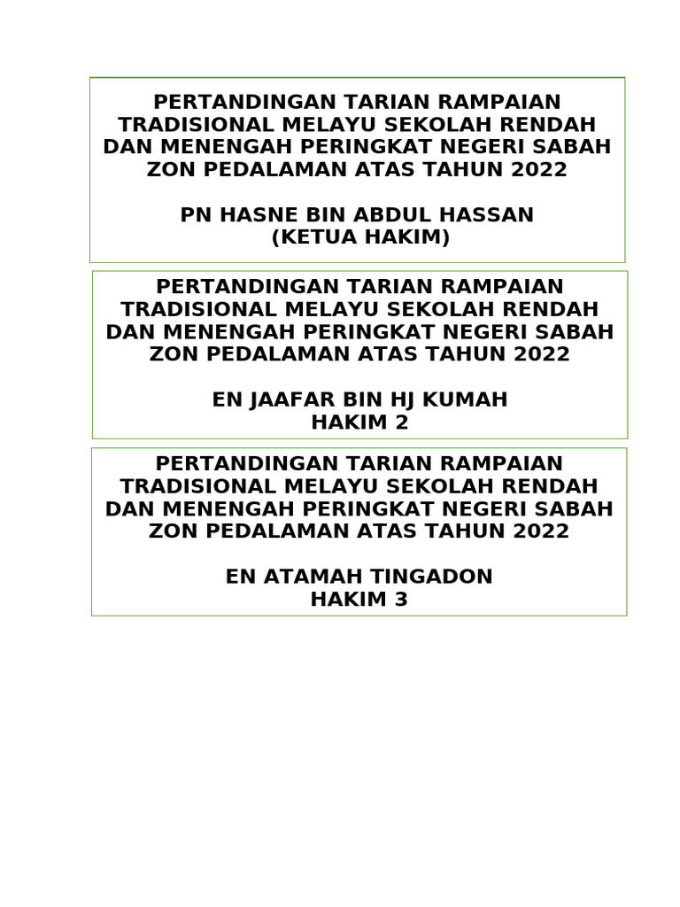 Pertandingan Tarian Rampaian Tradisional Melayu Sekolah Rendah Dan ...