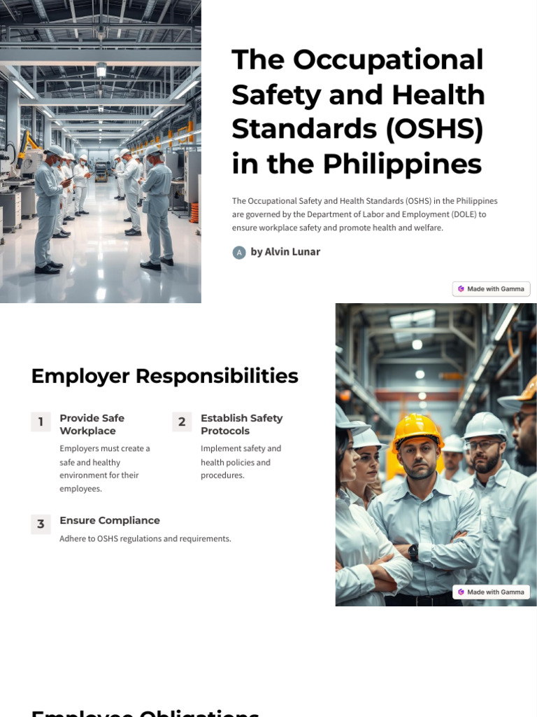 The Occupational Safety and Health Standards OSHS in The Philippines ...