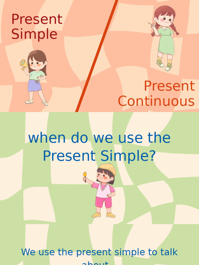 Simpe present tense vs Present continuous | PDF