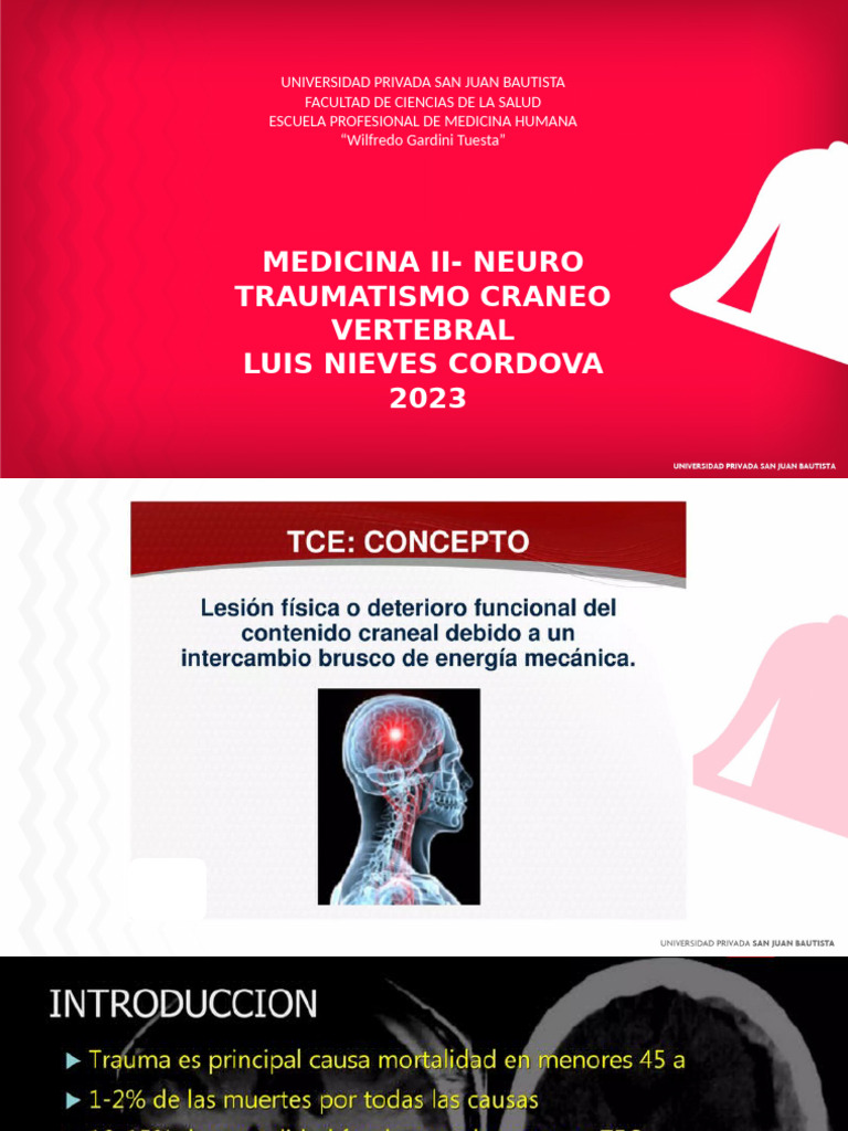 Clase 12 Traumatismo Craneo Vertebral | PDF | Ciencia y matemáticas