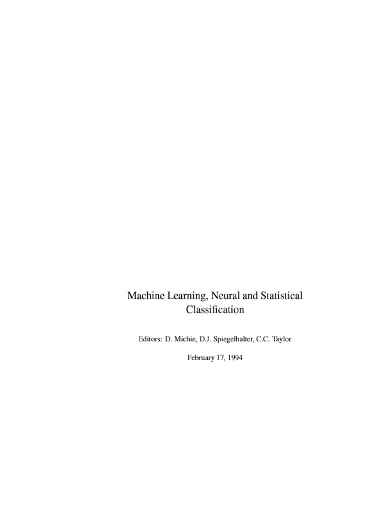 6 - Machine Learning, Neural and Statistical Classification-Prentice Hall (1994) | PDF
