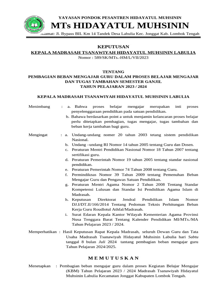 SK KBM 2024 - 2025 Ganjil | PDF