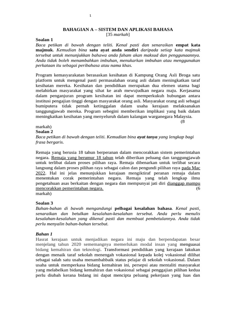 Latihan Bengkel Teknik Menjawab | PDF