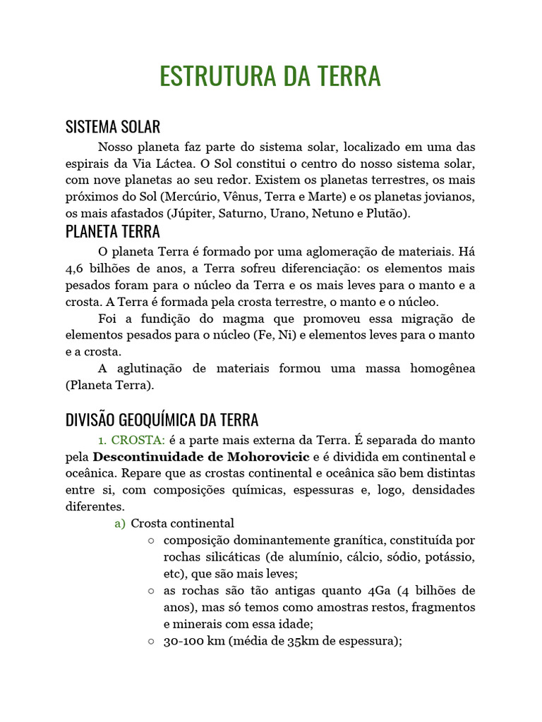 Estrutura e Dinâmica da Terra | PDF | Terra | Placas tectônicas
