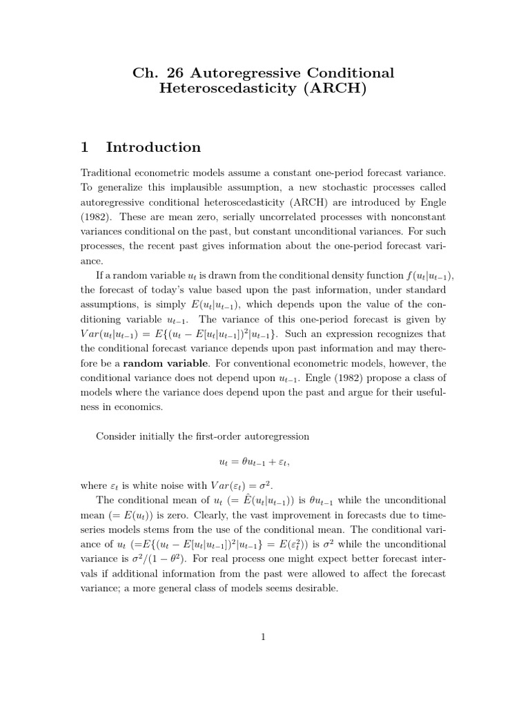 ARCH Model Properties | PDF | Autoregressive Model | Variance