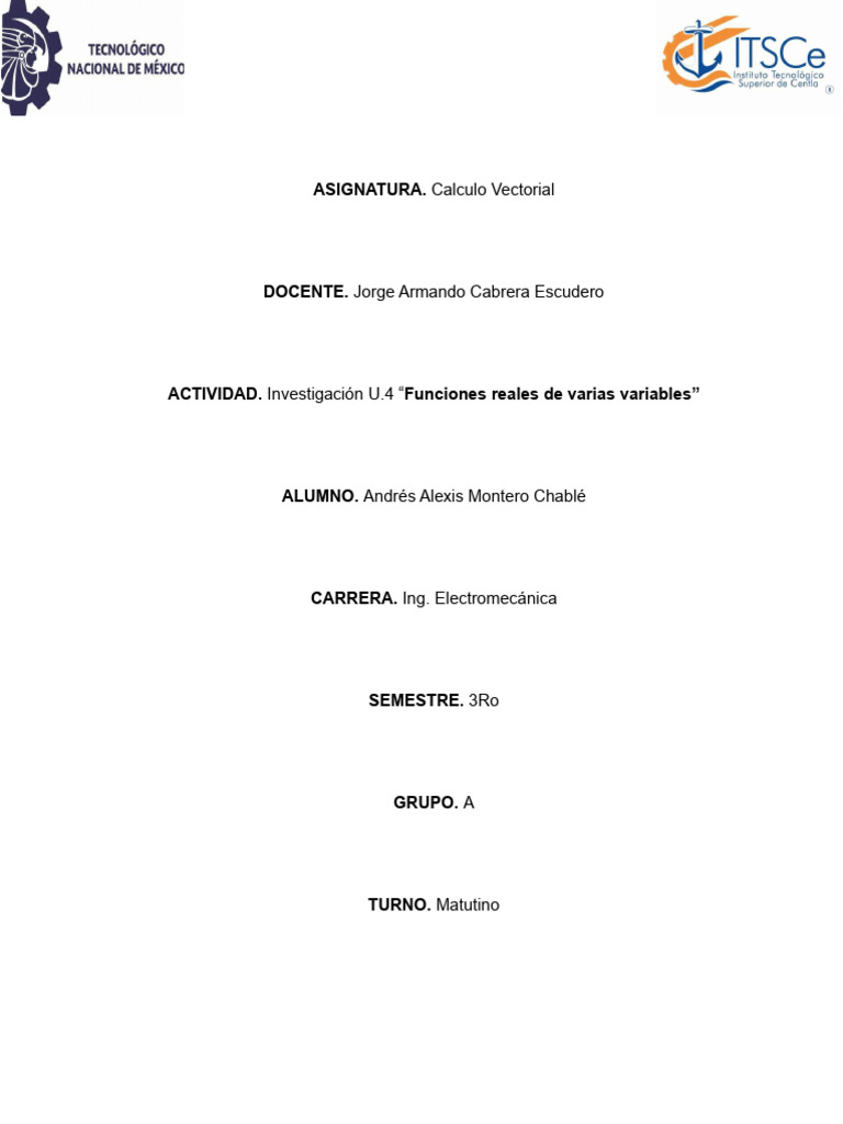 Andres Alexis Montero Chable. Inv U4 | PDF | Derivado | Función ...