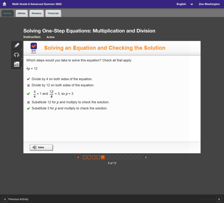 Math Grade 6 Advanced Summer 2022 - Edgenuity - Com 179 | PDF