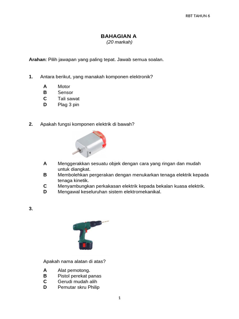 Uasa RBT Tahun 6 2024 2025 | PDF