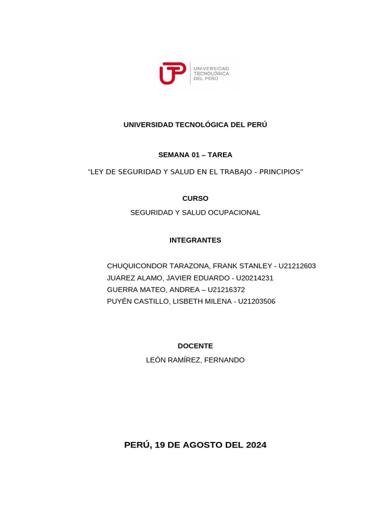 Tarea S-01 | PDF | Seguridad y salud ocupacional