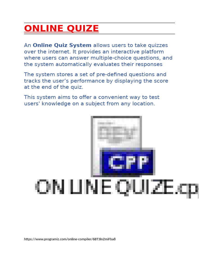 Online Quize | PDF