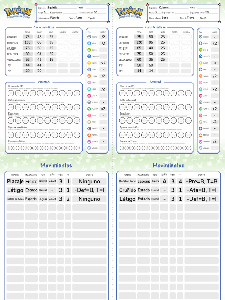 Ficha Pokémon | PDF