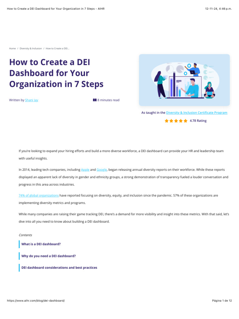 Create a DEI Dashboard: 7 Steps Guide | PDF | Employment | Employee ...
