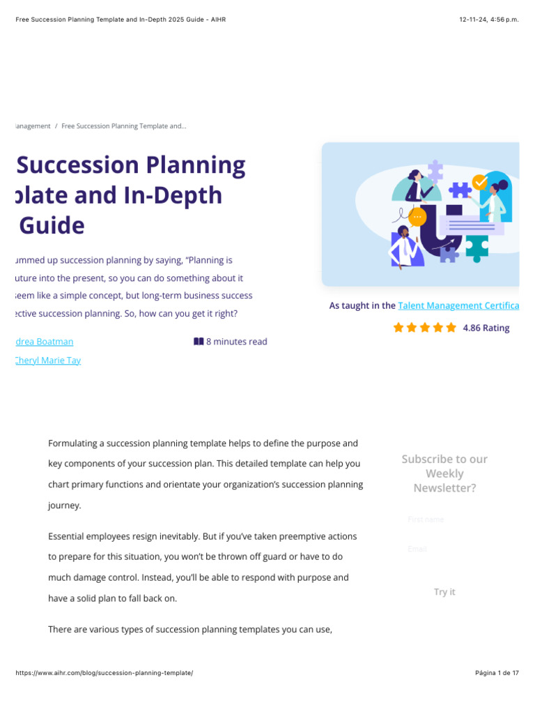 Free Succession Planning Template Guide | PDF | Goal | Leadership
