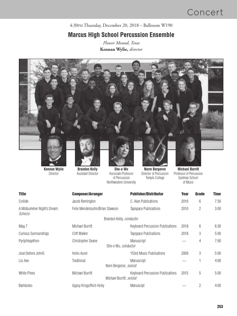 Marcus Highschool Percussion Ensemble | PDF