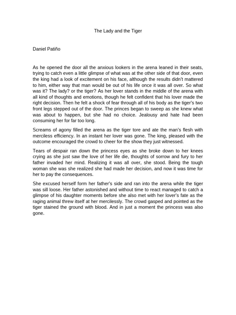 The Lady and The Tiger - Ingles | PDF