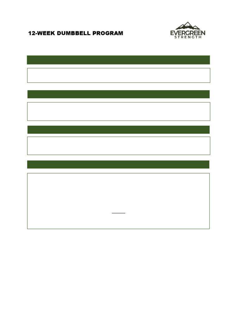 12-Week Dumbbell Program | PDF