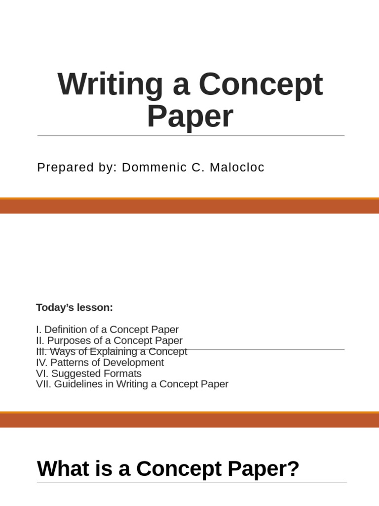 Writing A Concept Paper | PDF | Definition | Concept