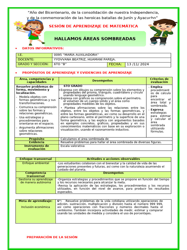 Cálculo de Áreas Sombreadas en Figuras Geométricas | PDF | Geometría ...