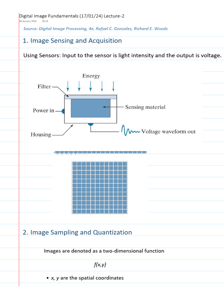 Digital Image Fundamentals | PDF
