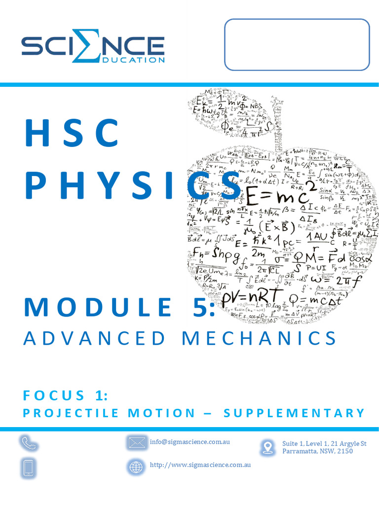 2021 Advanced Mechanics Focus 1 Projectile Motion Supplementary ...