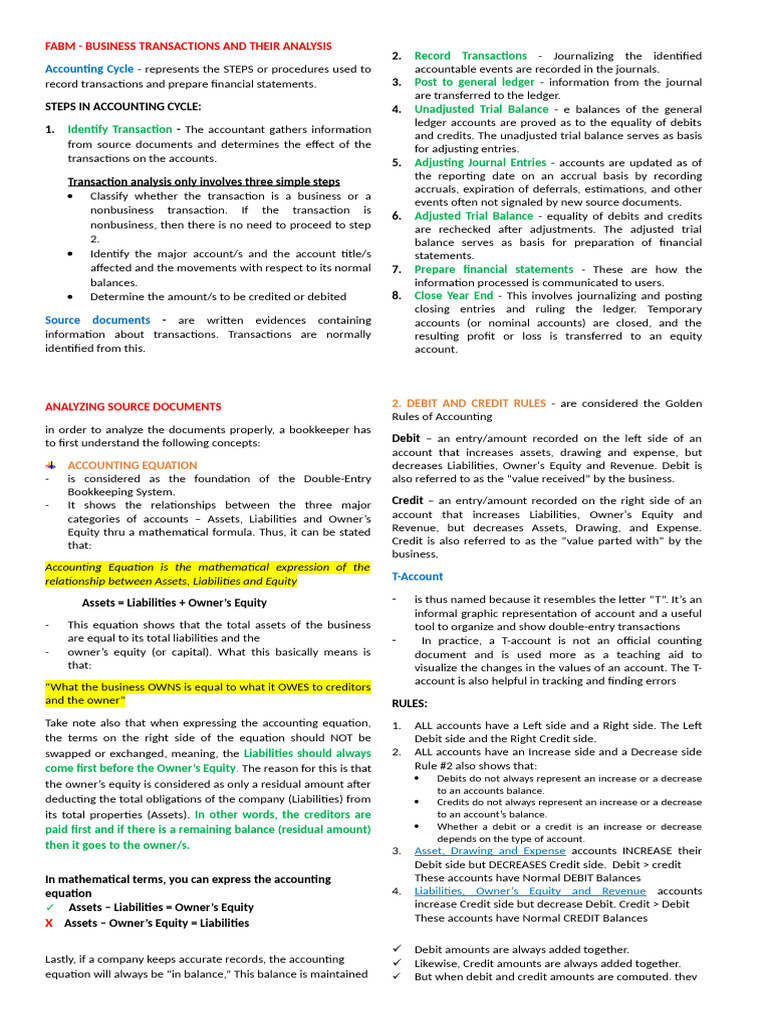 FABM | PDF | Debits And Credits | Equity (Finance)