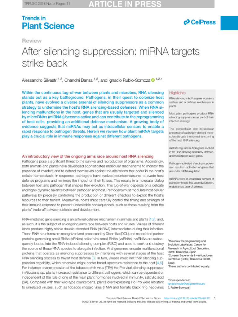After Silencing Suppression: miRNA Targets Strike Back | PDF | Gene Silencing | Micro Rna