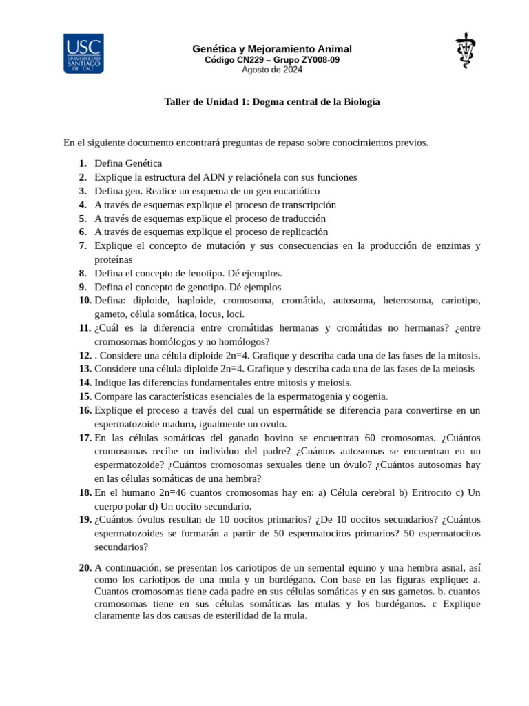 Repaso de Conceptos | PDF | Cromosoma | Mitosis