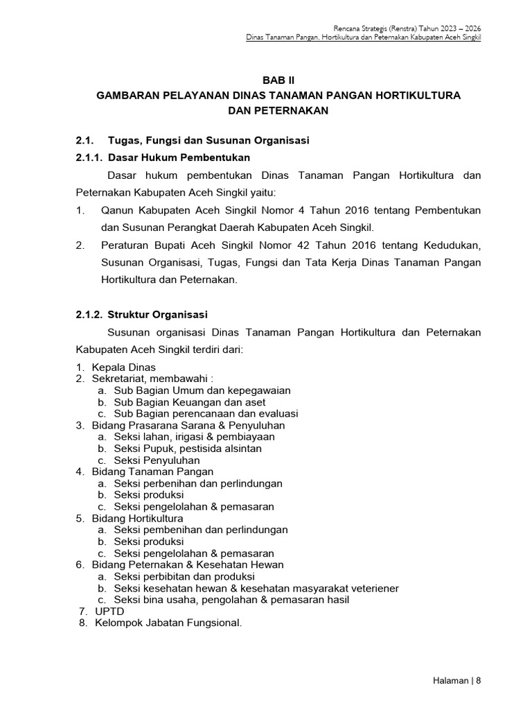Bab Ii. Gambaran Pelayanan Dinas Tanaman Pangan Hortikultura Dan ...