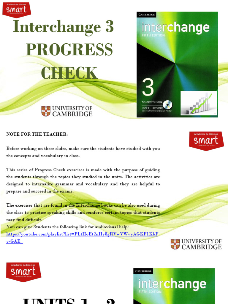 Interchange Progress Check Exercises | PDF | English Language | Linguistics