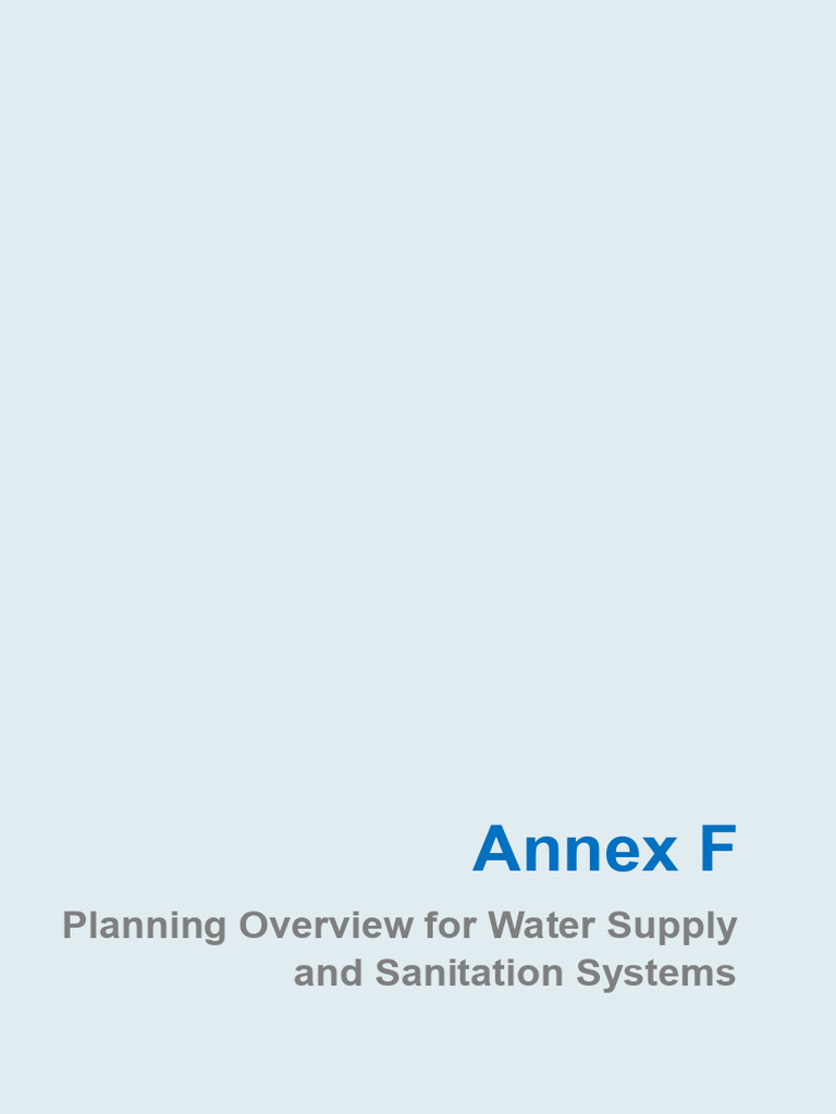 Annex F. Planning Overview For Water Supply and Sanitation and Glossary | PDF | Water Supply ...