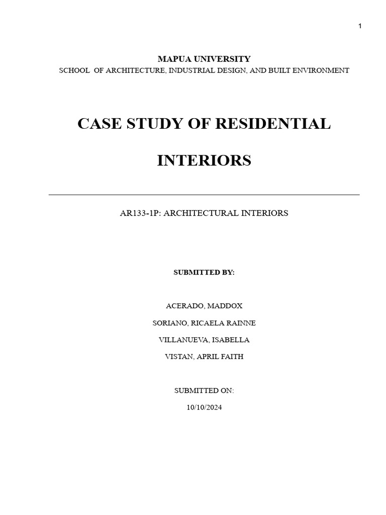 Case Study Draft | PDF | Minimalism | Interior Design