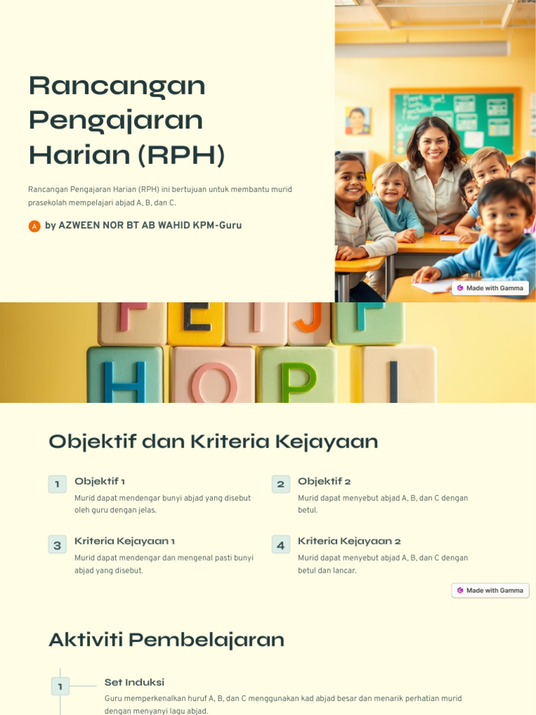 Rancangan Pengajaran Harian RPH | PDF