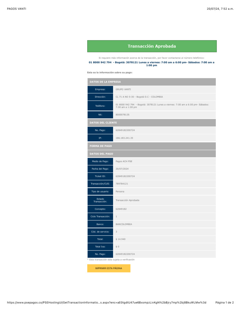 PAGOS VANTI Julio | PDF | Informática | Industrias de servicio