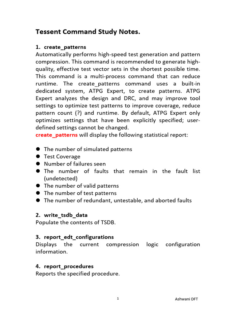 Tessent Command Study Notes 4 | PDF | Computing | Computer Programming