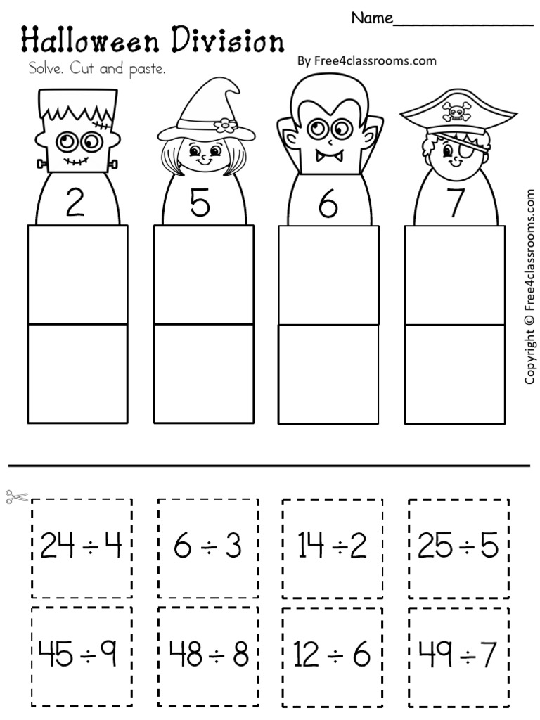 Halloween Division Worksheet 9r2hec | PDF