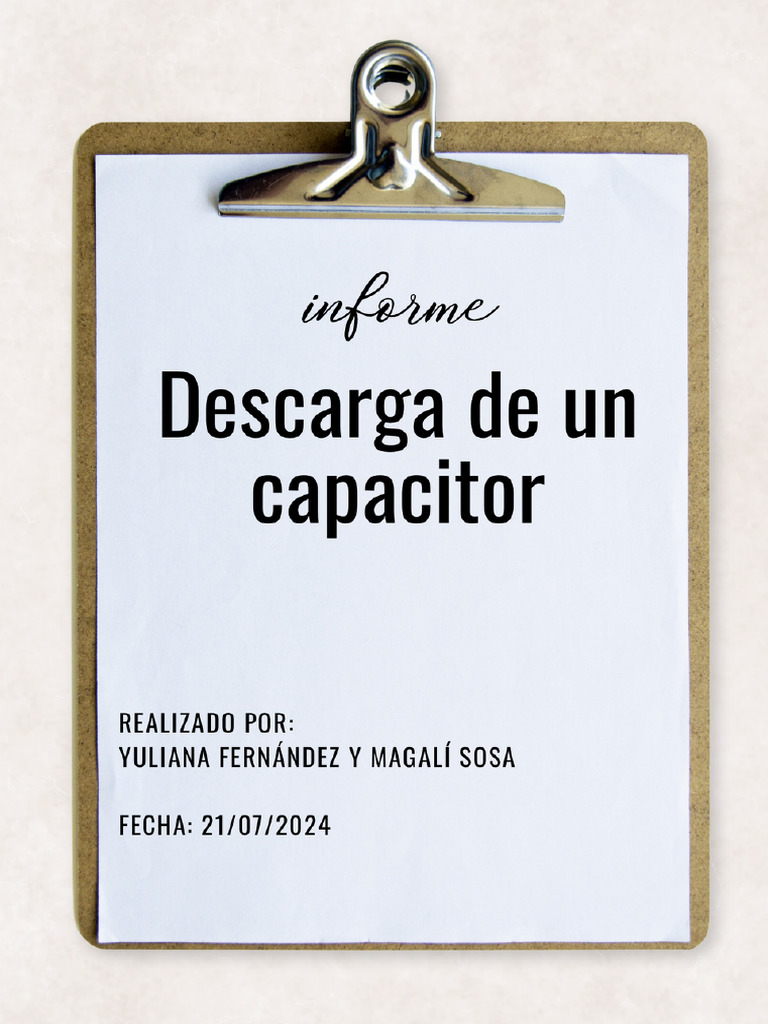 Descarga de Un Capacitor PDF | PDF | Condensador | Red eléctrica
