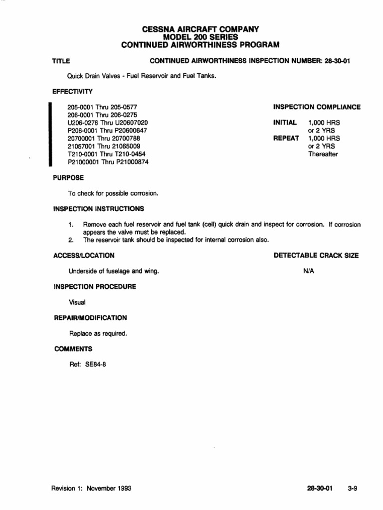 Continued Airworthiness Program Model 200 Series Piston Single Engine Aircraft (031-060) | PDF