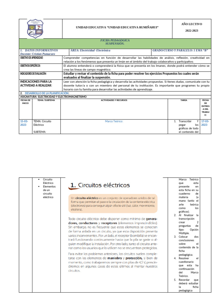 S1 13al17 Electromag-1ema-B-Cp 123812 | PDF | Red eléctrica | Pedagogía