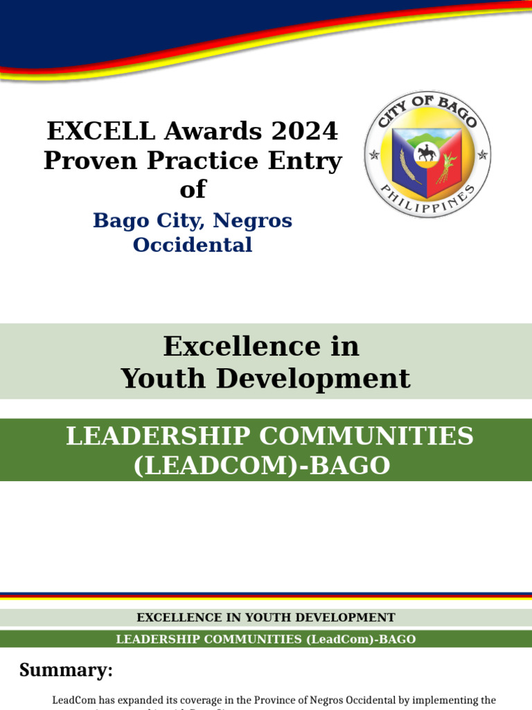 Annex A EXCELL PROVEN PRACTICE DOCUMENTATION FORMAT - Youth Development ...