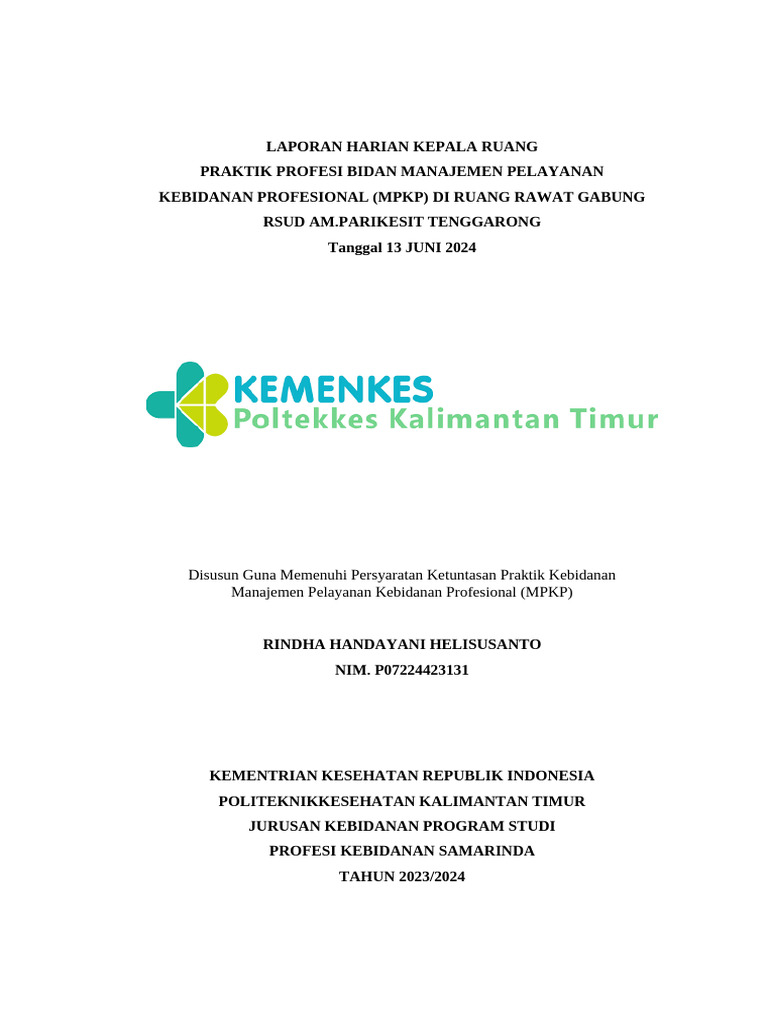 Karin Laporan Harian Karu | PDF | Pengembangan Diri | Kesehatan Holistik