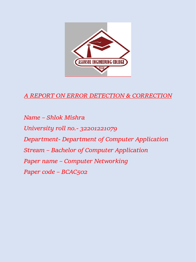 ShlokMishra | PDF | Error Detection And Correction | Algorithms