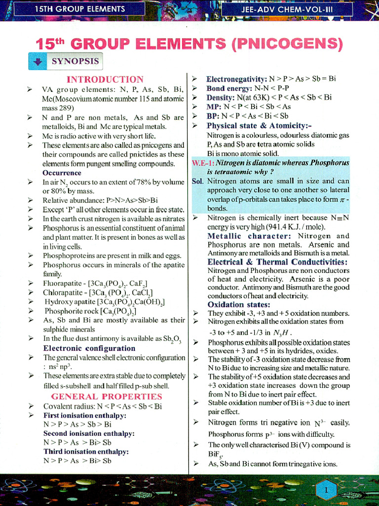 1 - 15th Group Elements | PDF