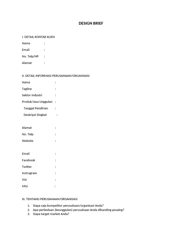 Desain Brief Logo untuk Klien | PDF | Bisnis